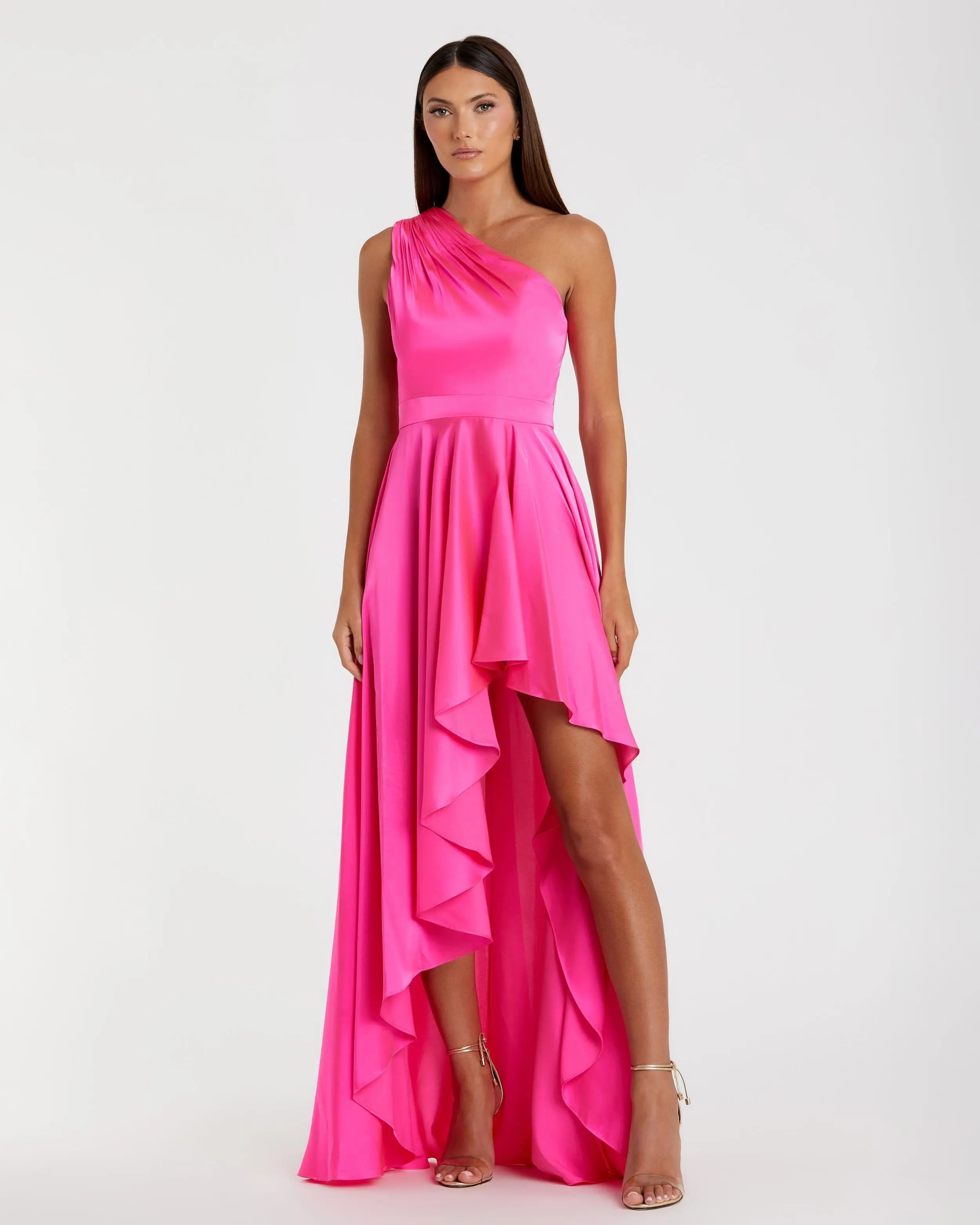 MAC DUGGAL One-Shoulder High-Low A-Line Gown